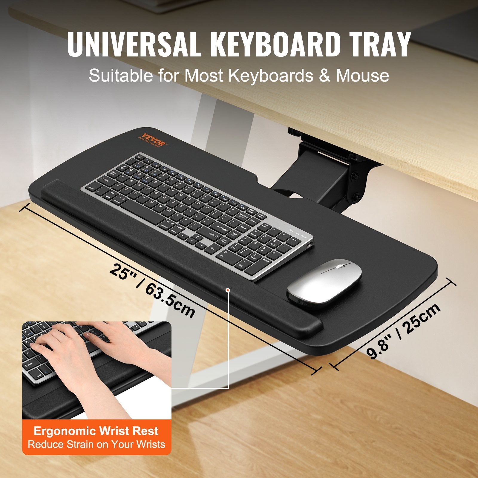 Spocket | Dropship | VEVOR Keyboard Tray Under Desk, Height and Angle ...